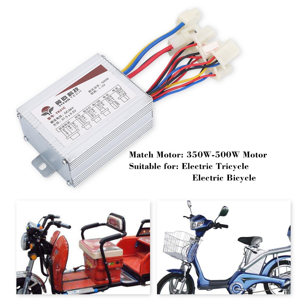 Alomejor 36V 500W Motor Brushed Controller Brush Motor Driver Controls Module for Steady Speed, Sensitive Control of Braking Direction Changes, Perfect for Electric E Bike