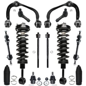 detroit axle - 14pc front suspension kit for 4wd 2005-2008 ford f-150, 2006-2008 mark lt 2 upper control arms with ball joints 2 lower ball joints 2 struts replacement 2 sway bars 4 tie rod 2 boot