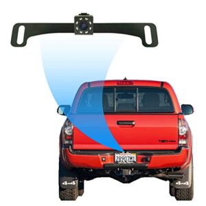 Master Tailgaters Small License Plate Frame Backup or Front Camera | 8 IR LED Night Vision | IP68 Waterproof | 170° Wide Angle Camera | 1000 TVL | Parking Grid Lines Available | Universal Fit