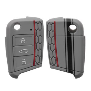 kwmobile silicone key fob cover compatible with vw golf 7 mk7 3 button car key