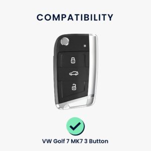 kwmobile Silicone Key Fob Cover Compatible with VW Golf 7 MK7 3 Button Car Key