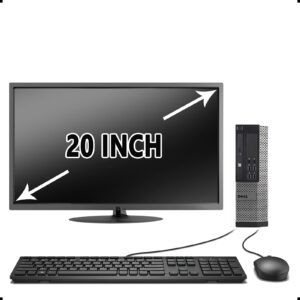 dell optiplex 990 sff pc, intel core i5 processor, 16gb ram, 2tb hdd, dvdrw, keyboard & mouse, wi-fi, bluetooth 4.0, windows 10 home, 20in lcd monitor (renewed)']