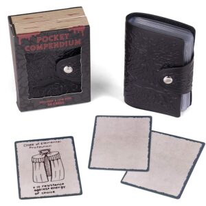 stratagem pocket compendium spellbook holder| 26 pages per book & 54 playing cards| tabletop rpg fantasy game|tome of corruption