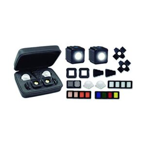 lume cube 1.0 - professional lighting kit, 22-piece led lighting kit with diffusion and gels for on & off camera video and photography