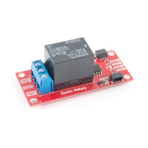 sparkfun qwiic single relay-up to 5.5a at 240vac multiple i2c addresses available turn on/off high power device from low power microcontroller no soldering large power loads w/simple i2c commands