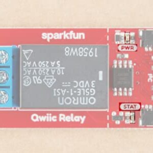 SparkFun Qwiic Single Relay-Up to 5.5A at 240VAC Multiple I2C addresses Available Turn on/Off high Power Device from Low Power microcontroller No Soldering Large Power Loads w/Simple I2C Commands