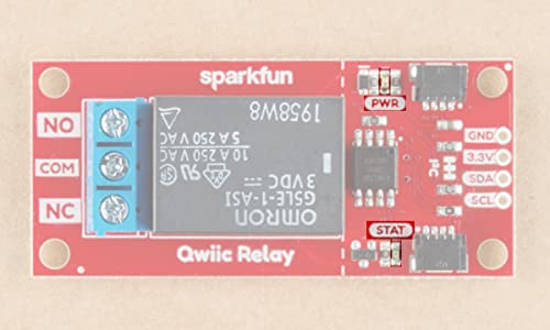 SparkFun Qwiic Single Relay-Up to 5.5A at 240VAC Multiple I2C addresses Available Turn on/Off high Power Device from Low Power microcontroller No Soldering Large Power Loads w/Simple I2C Commands