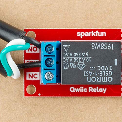 SparkFun Qwiic Single Relay-Up to 5.5A at 240VAC Multiple I2C addresses Available Turn on/Off high Power Device from Low Power microcontroller No Soldering Large Power Loads w/Simple I2C Commands