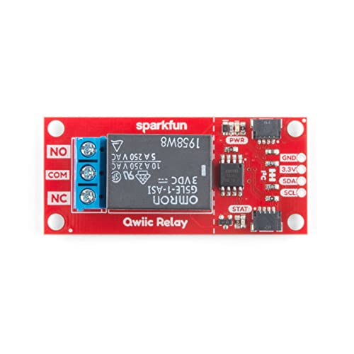 SparkFun Qwiic Single Relay-Up to 5.5A at 240VAC Multiple I2C addresses Available Turn on/Off high Power Device from Low Power microcontroller No Soldering Large Power Loads w/Simple I2C Commands