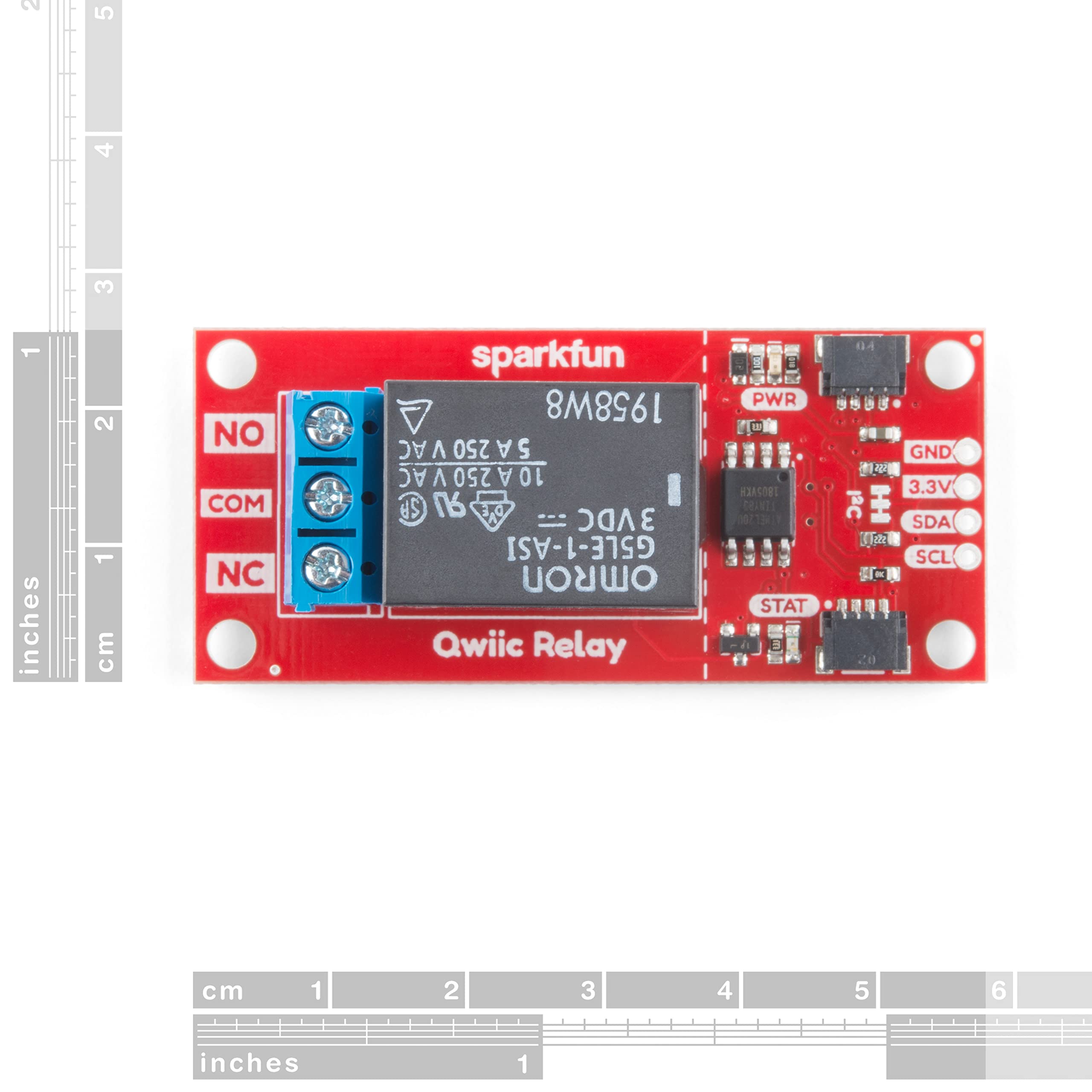 SparkFun Qwiic Single Relay-Up to 5.5A at 240VAC Multiple I2C addresses Available Turn on/Off high Power Device from Low Power microcontroller No Soldering Large Power Loads w/Simple I2C Commands