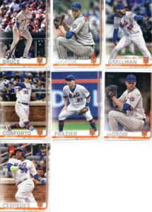 2019 topps series 1 baseball new york mets team set of 10 cards: jacob degrom(#19), jay bruce(#44), michael conforto(#109), robert gsellman(#120), yoenis cespedes(#128), brandon nimmo(#172), jacob degrom(#200), todd frazier(#205), seth lugo(#237), jeff mc