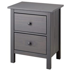 ikea hemnes 2-drawer chest, gray dark gray stained