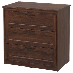 ikea songesand 3-drawer chest, brown