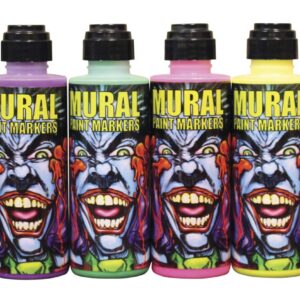 Mural Paint Markers CHROMA 4 OZ Assorted NEON Glow Set of 6