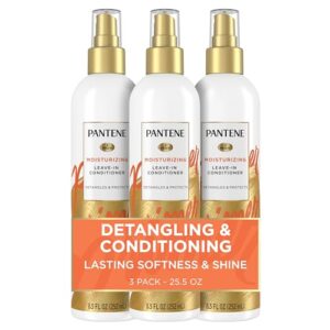 pantene conditioning detangler spray, pro-v repair & protect, nutrient boost for damaged hair, antioxidant enriched, leave-in conditioner, smooth & shine, sulfate-free, 8.5 fl oz, 3 pack