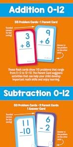 School Zone - Get Ready Flash Cards Addition & Subtraction 2 Pack - Ages 6 to 7, 1st Grade, 2nd Grade, Addition, Subtraction, Early Math, Problem-Solving, and More