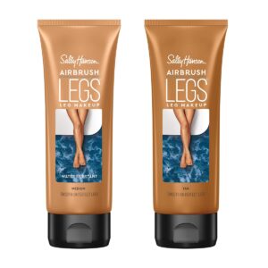 sally hansen airbrush legs, leg makeup lotion, medium/tan, 4 oz, pack of 2