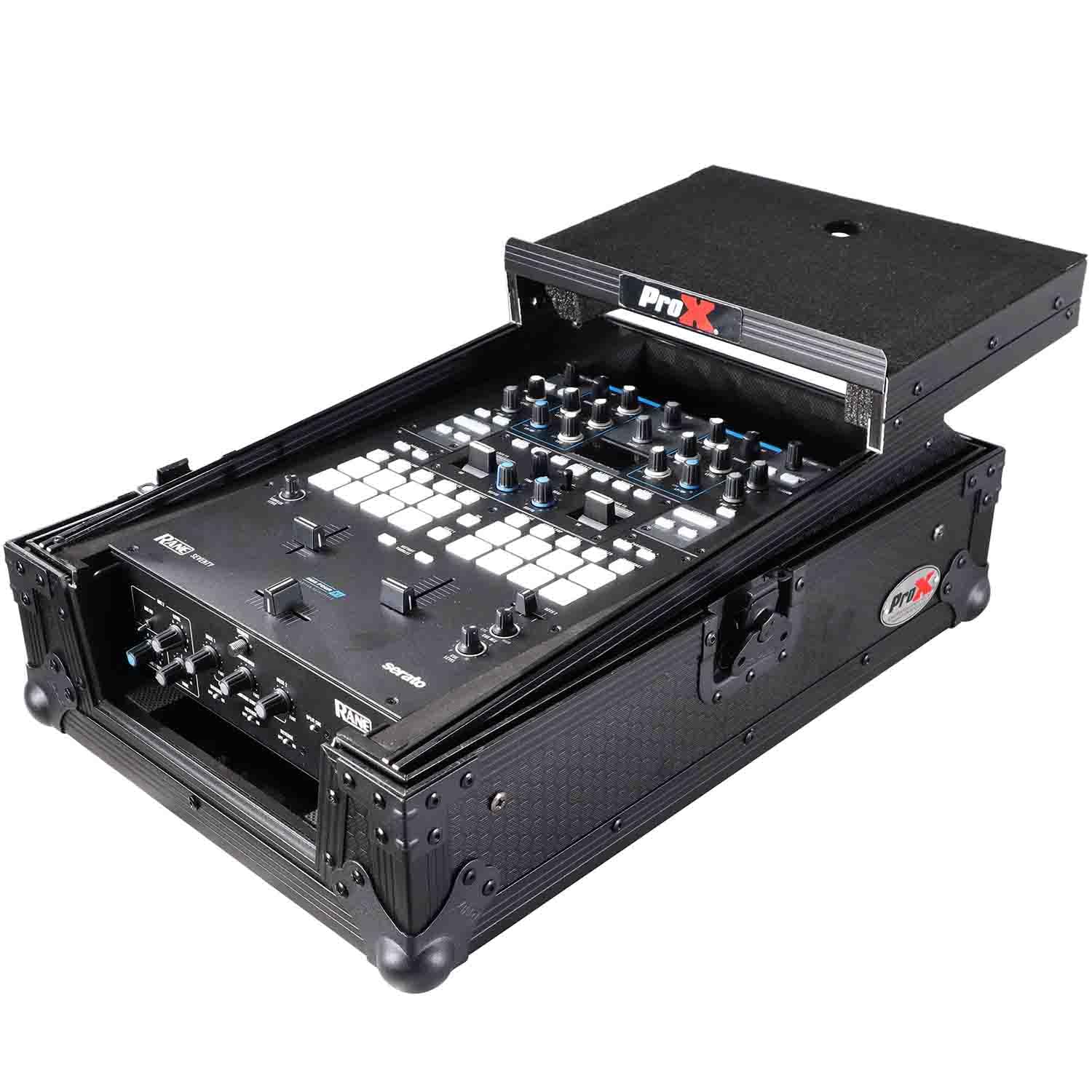 Artist Unknown Prox XS-RANE72LTBL 11" ATA-300 Style Gig Ready Flight/Road Case with Laptop Shelf for Rane Seventy-Two 72 DJ Mixer, Black on Black