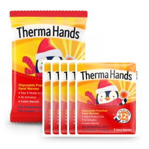 Hand Warmers (4 Packs) - Premium (Size: 3.5 inch x 4 inch, Duration: 12+ Hours, Max Temp: 163 F) Air-Activated, Convenient, Safe, Natural, Odorless, & Long Lasting Hand Warmers Disposable