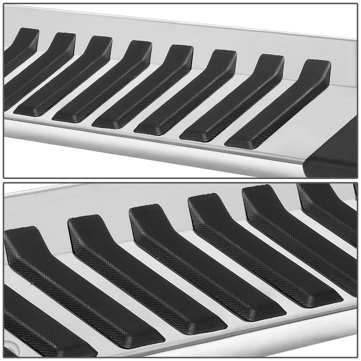 Auto Dynasty 6 Inches Side Step Nerf Bar Running Boards Compatible with Ford F-250 350 450 550 Super Duty Extended 99-16, Stainless Steel, Silver Painted Finish