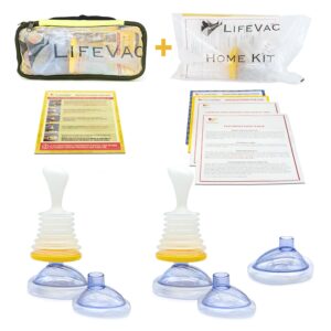 lifevac home & yellow travel combo kit - portable suction rescue device, first aid kit for kids and adults, portable airway suction device for children and adults