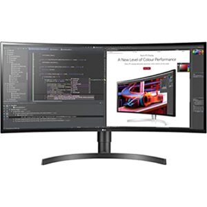 lg 34wl85c-b ultrawide 34” 21:9 curved wqhd (3440 x 1440) ips display, srgb 99% color gamut, hdr 10, height / tilt adjustable stand – black