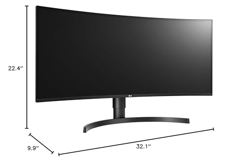 LG 34WL85C-B UltraWide 34” 21:9 Curved WQHD (3440 x 1440) IPS Display, sRGB 99% Color Gamut, HDR 10, Height / Tilt Adjustable Stand – Black