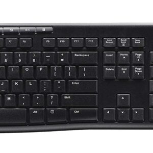 Logitech K270 Wireless Keyboard and M185 Wireless Mouse Combo — Keyboard and Mouse Included, Long Battery Life (Black with Mouse)