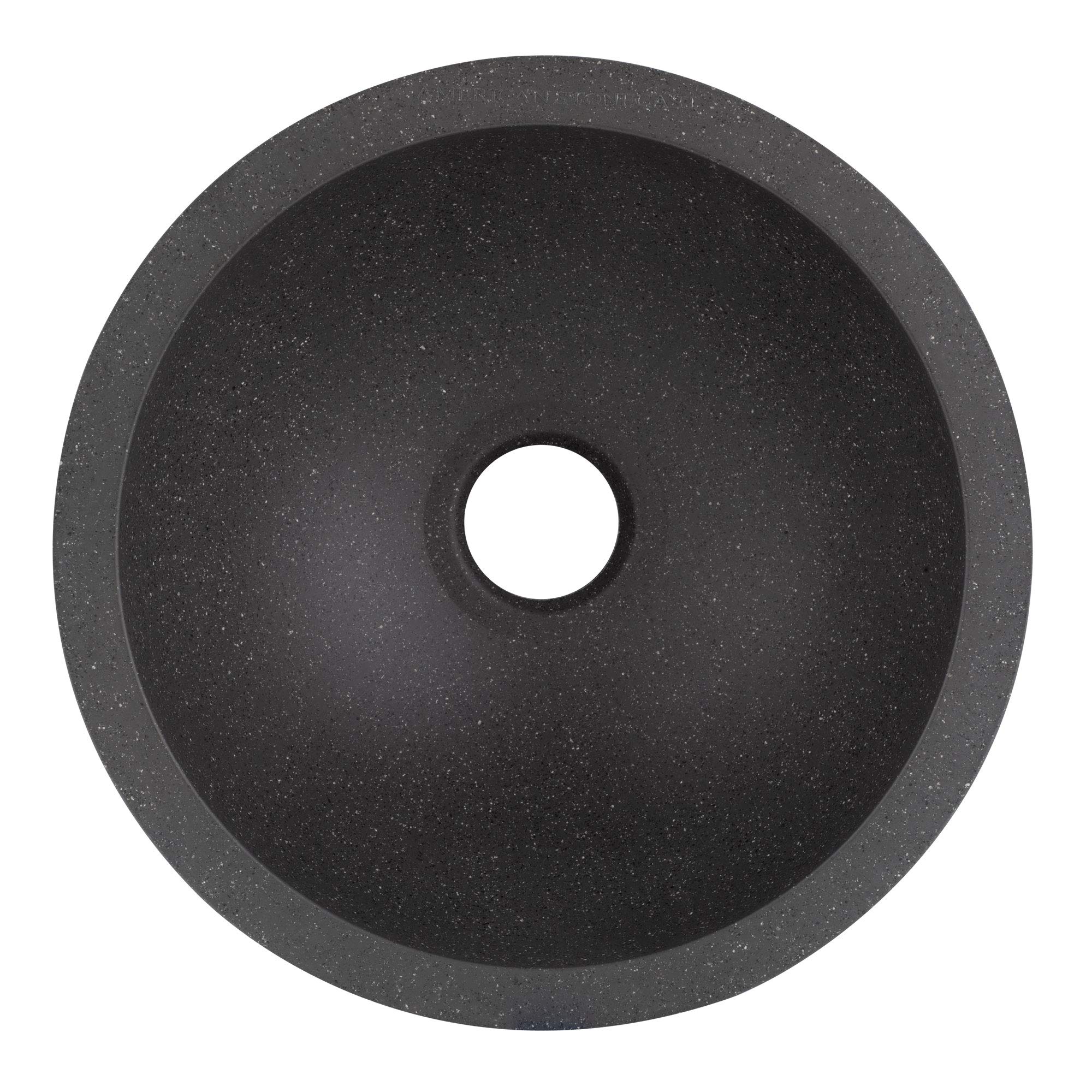 RecPro RV Sink | 12" Round Bathroom Sink | White, Bone, or Dark Gray Granite | Hydrophobic Coating (Dark Gray)