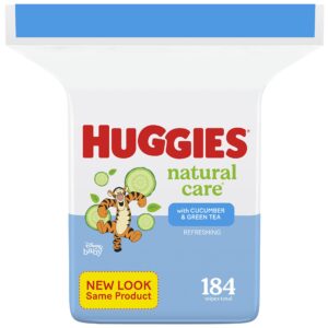 huggies natural care refreshing baby wipes, scented, 1 refill pack (184 wipes total)