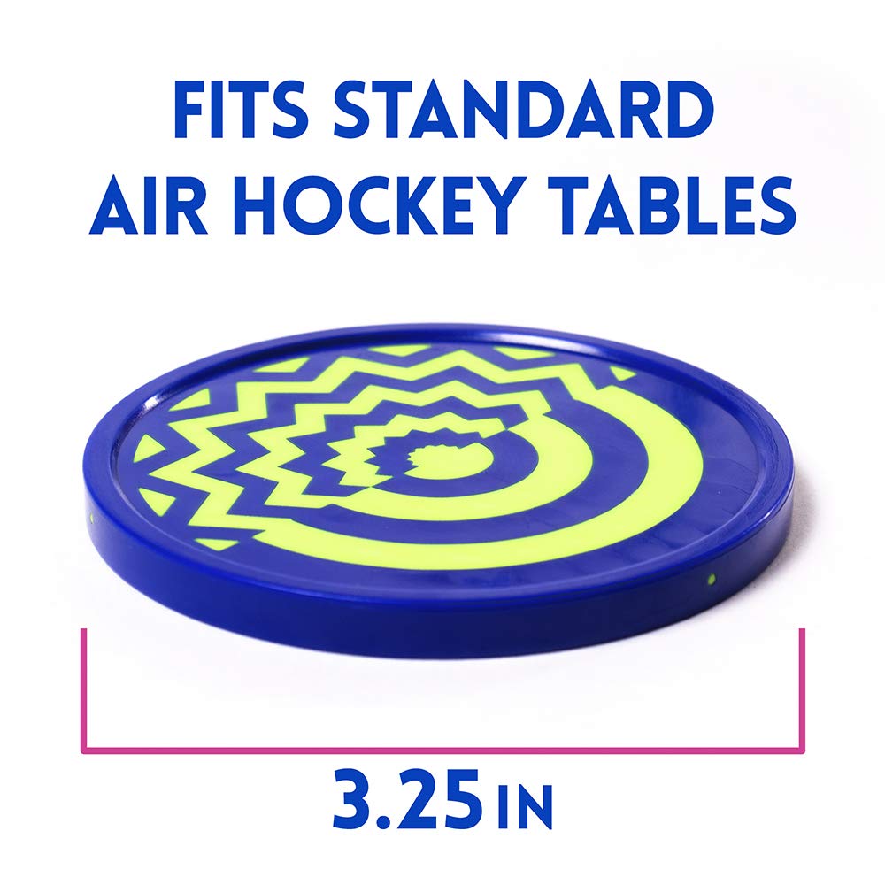 Vivid Two-Tone Air Hockey Pucks (2-Pack) | Wear-Proof Molded Psychedelic Patterns and Designs | Large 3.25-inch Pucks for Standard Air Hockey Tables | Perfect Addition to Game Rooms and Arcades