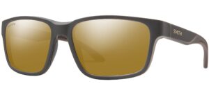 smith basecamp sunglasses – polarized performance sports active sunglasses – for men & women – matte gravy + chromapop polarized bronze mirror