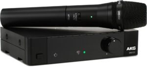 akg pro audio dms100 digital wireless microphone system with sr100 stationary receiver and ht100 handheld microphone