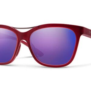 Smith Optics Cavalier ChromaPop Sunglasses, Matte Crystal Deep Maroon/Chromapop Violet Mirror, One Size