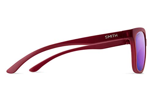 Smith Optics Cavalier ChromaPop Sunglasses, Matte Crystal Deep Maroon/Chromapop Violet Mirror, One Size