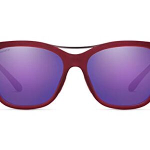 Smith Optics Cavalier ChromaPop Sunglasses, Matte Crystal Deep Maroon/Chromapop Violet Mirror, One Size