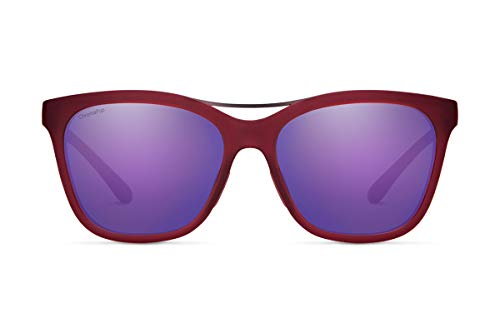 Smith Optics Cavalier ChromaPop Sunglasses, Matte Crystal Deep Maroon/Chromapop Violet Mirror, One Size