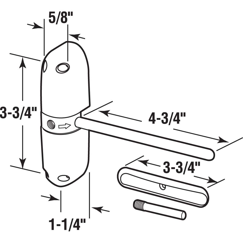 Prime-Line KC18US Safety Spring Door Closer – Easy to Install to Convert Hinged Doors to Self-Closing – Diecast Construction, 4-1/4 In. Brown, Non-Handed (Single Pack)