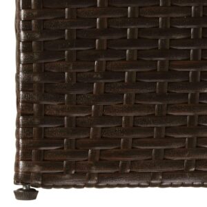 vidaXL Patio Storage Box - Large Capacity, Weather-Resistant Poly Rattan Outdoor Furniture with Easy Assembly - Brown, 59"x39.4"x39.4"