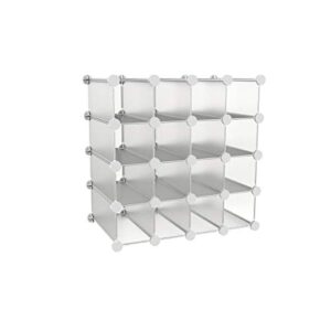 lavish home piece 16 cube interlocking, customizable, stackable modular cubby shelving for organization and storage (white), (l) 30” x (w) 18.1” x (h) 29.5