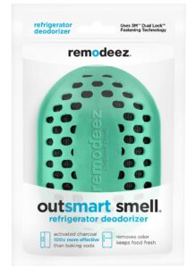 remodeez refrigerator deodorizer eliminator, nontoxic coconut, activated charcoal, natural air fresheners, moisture & odor absorber for fridge (green)