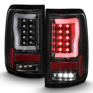 acanii - for 2004-2008 ford f150 lobo styleside black housing led tube tail lights brake lamps driver & passenger side