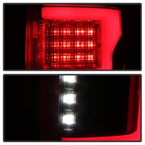 ACANII - For 2015 2016 2017 Ford F150 Truck w/Blind Spot Sensor Red Clear Full LED Light Tube Tail Lights Brake Lamps