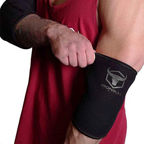 Elbow Sleeves 5mm (1 Pair) - High Performance Elbow Sleeve Support for Weightlifting, Weight Training & Powerlifting - Best Compression Straps - for Men and Women (Medium, Black/Black)