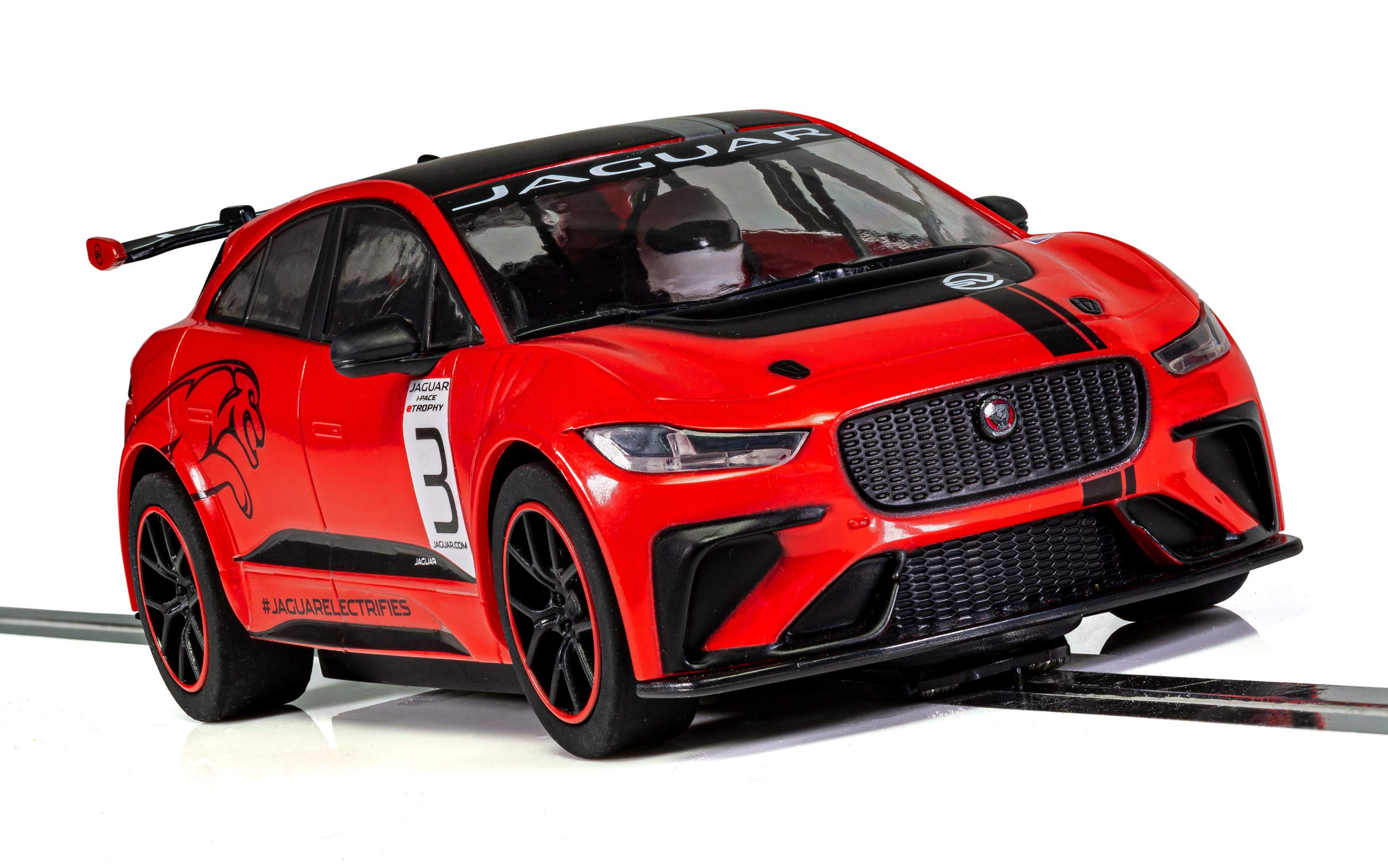 Scalextric Jaguar I-Pace Red #3 1:32 Slot Race Car C4042