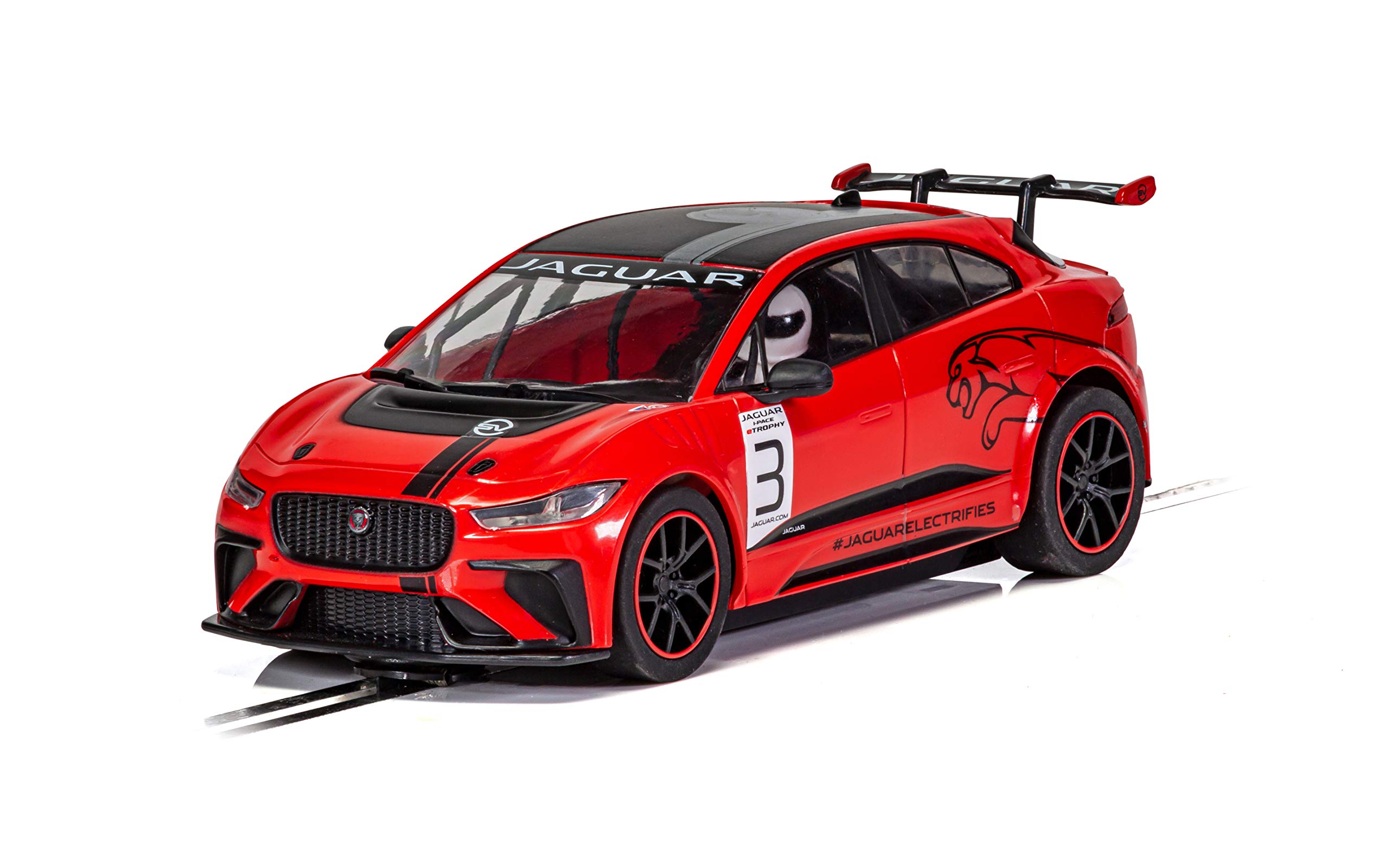 Scalextric Jaguar I-Pace Red #3 1:32 Slot Race Car C4042