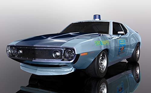 Scalextric AMC Javelin Alabama State Trooper 1:32 Police Slot Race Car with Working Siren C4058, Blue