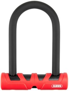 abus ultimate 420 u-lock + ush bracket - bike lock with round shackle and bracket - abus security level 12-140 mm shackle height, black