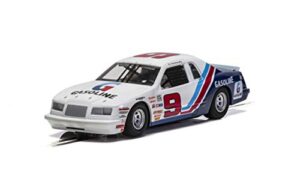 scalextric ford thunderbird stock car 1:32 slot race car c4035, white, red & blue