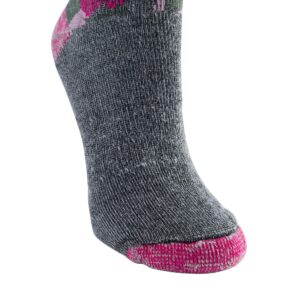 Browning Women's Everyday Wool Camo Socks | Fuchsia Camo | Gray Marl Fuchsia | Medium 2 Pack